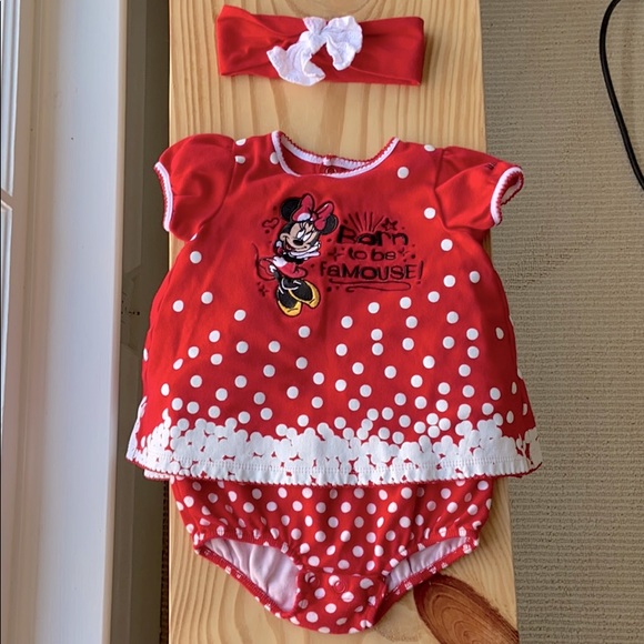 Disney | Matching Sets | Minnie Mouse Onesie Dress With Matching ...